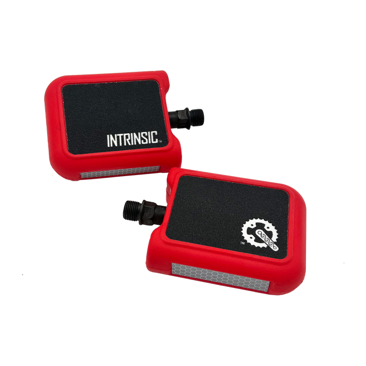Cherry Red Bumper Pedal Set (Standard Size) – Intrinsic Cycles